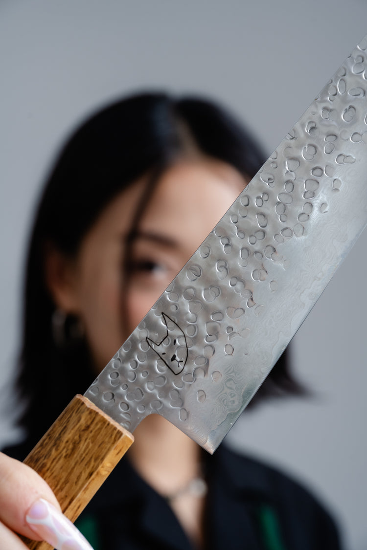 MIJA DAMASCUS CHEF KNIFE (BURNT OAK HANDLE) – Doobymart